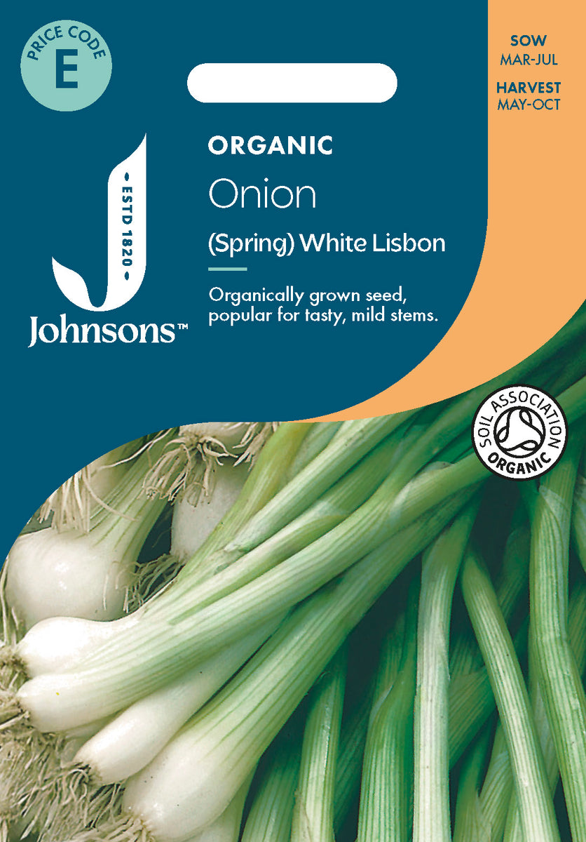 Onion (Spring) WHite Lisbon Organic – Milestone Garden Centre